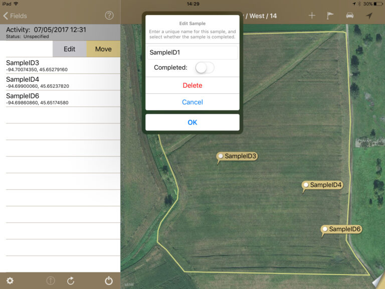 Collecting and Managing Sampling Points in the Sampling App - FieldX Inc.